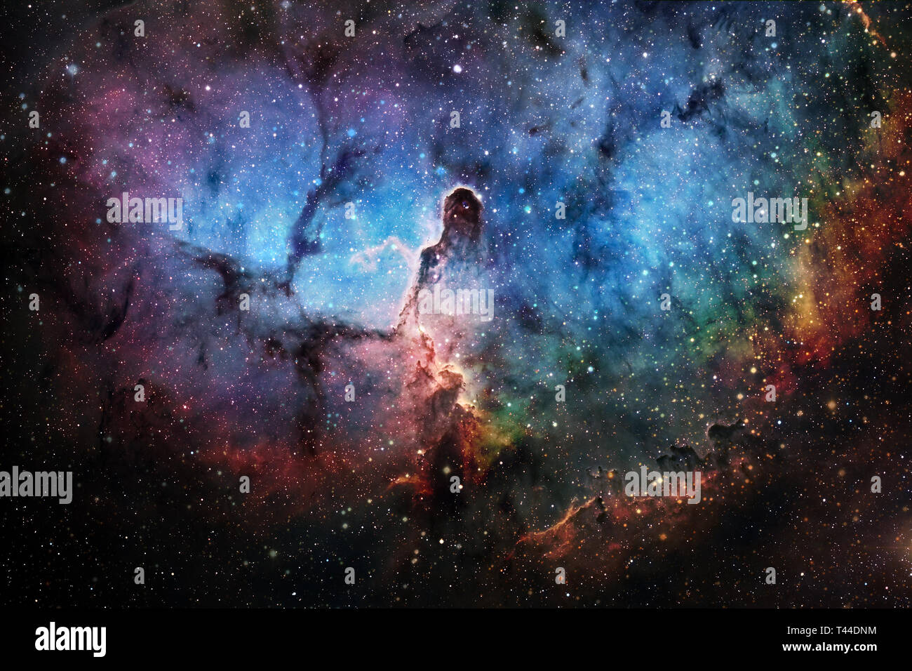 Infinite beautiful cosmos background with nebula and stars. Elements of ...
