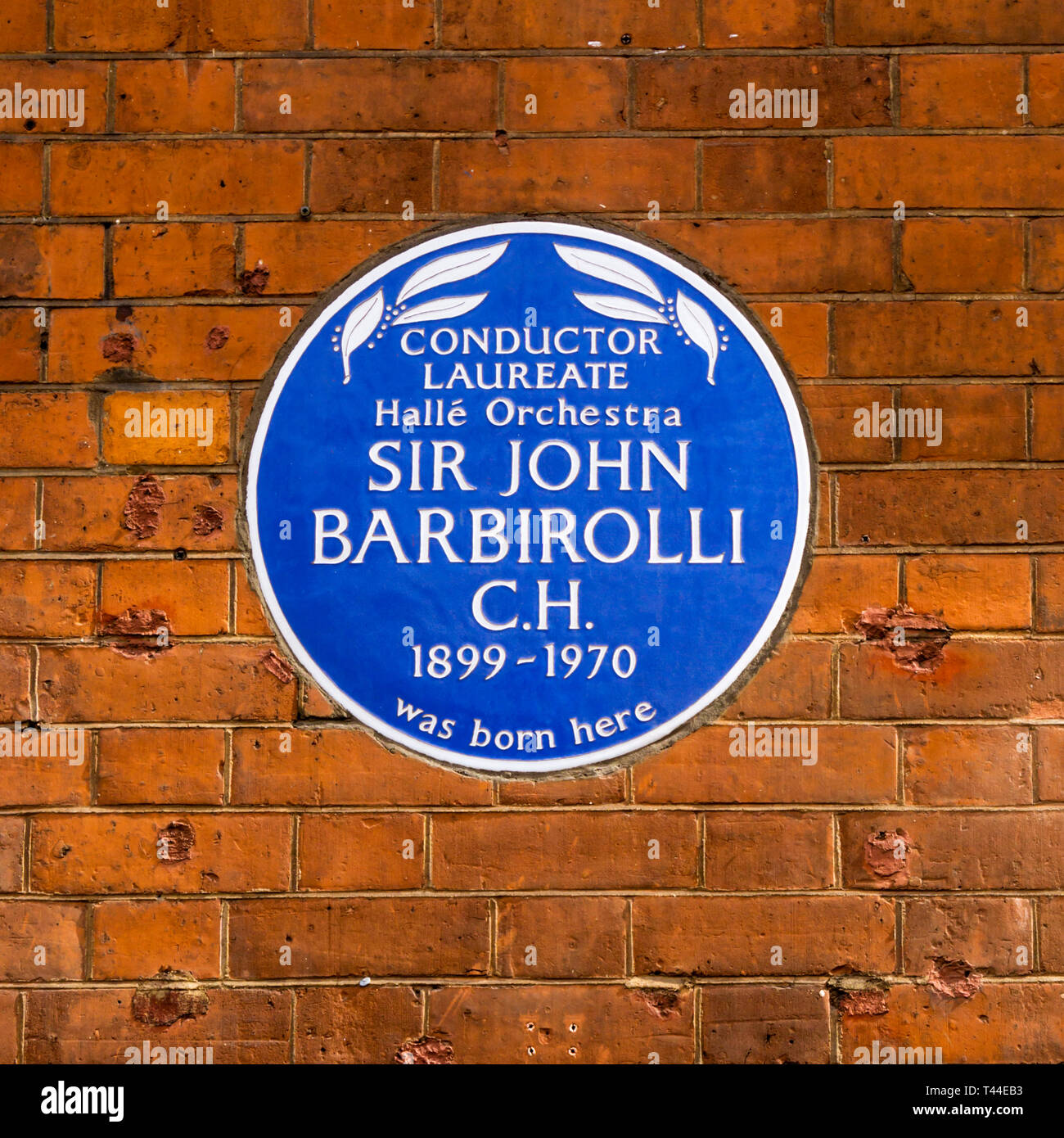 Blue plaque commemorating the birthplace of Sir John Barbirolli in ...
