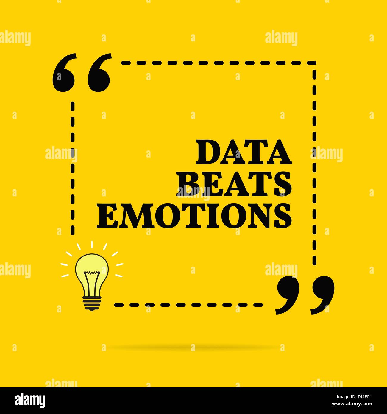 Inspirational motivational quote. Data beats emotions. Vector simple ...