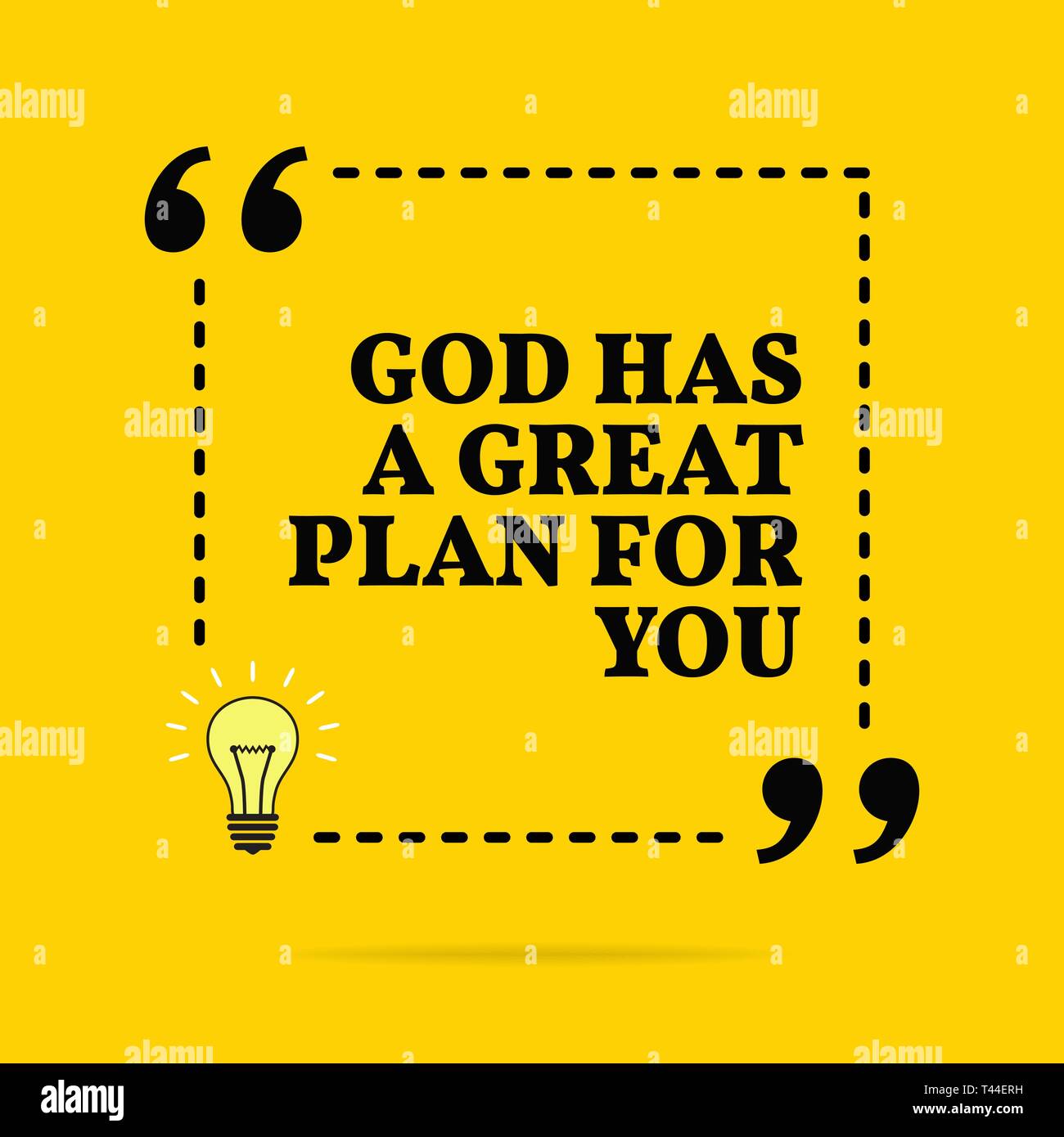 Inspirational motivational quote. God has a great plan for you. Black ...