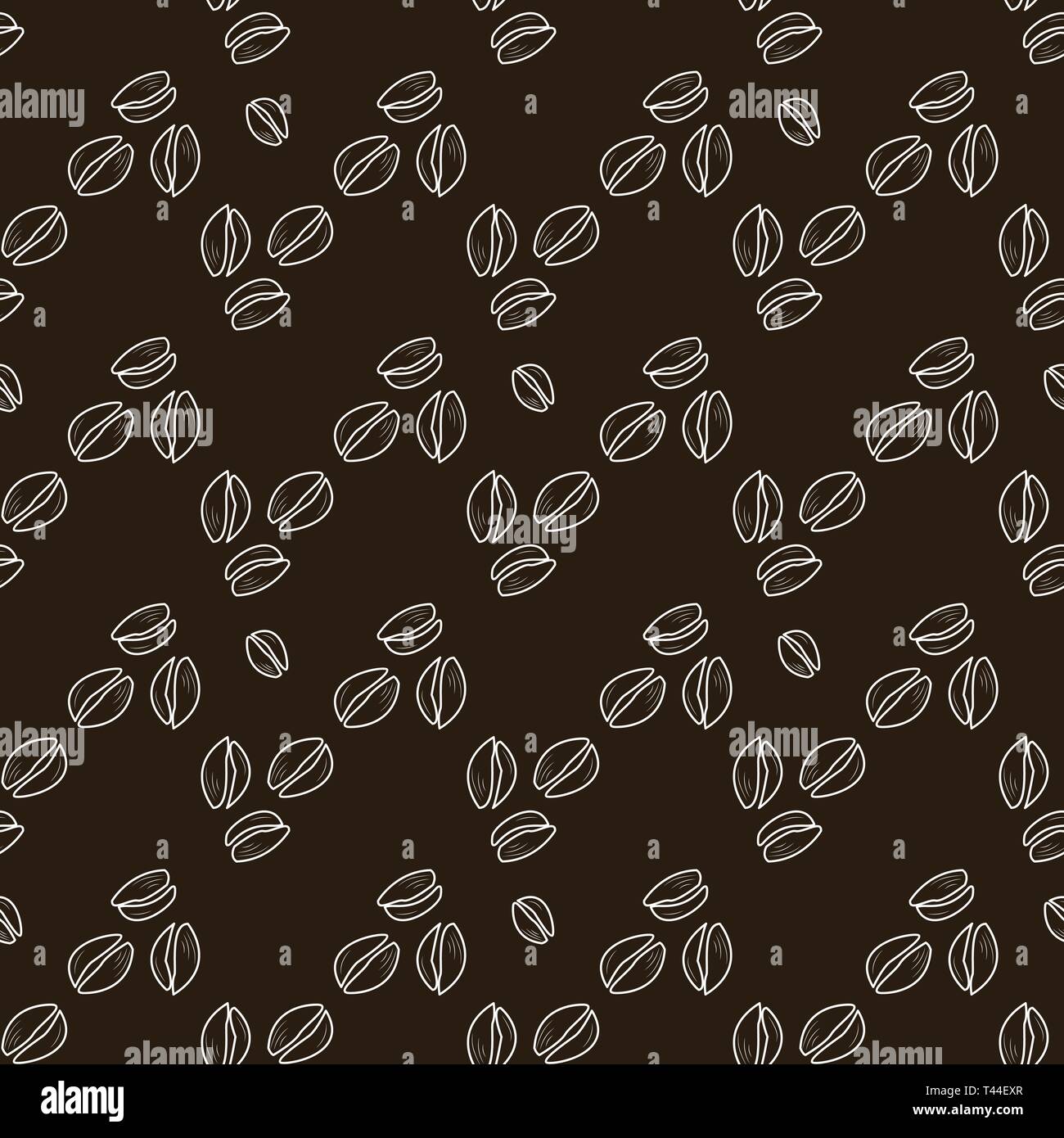 Outline Coffee beans seamless vector pattern. Coffee beans background ...