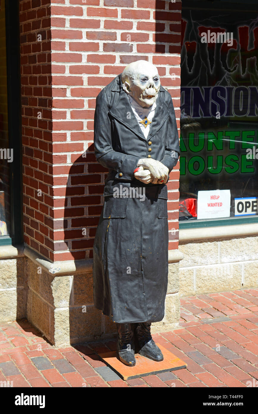 Ghost figure in historic town Salem, Massachusetts, USA. Salem is ...