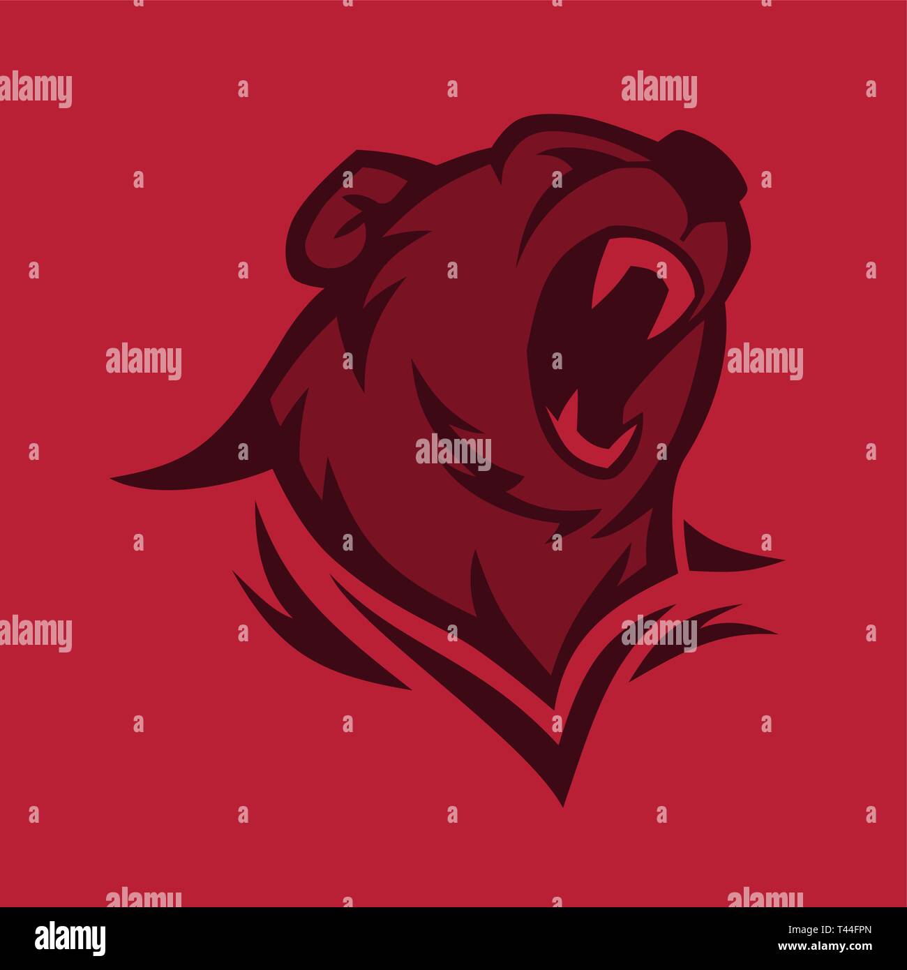 Angry bear head vector image. Grizzly with big teeth Stock Vector Image ...