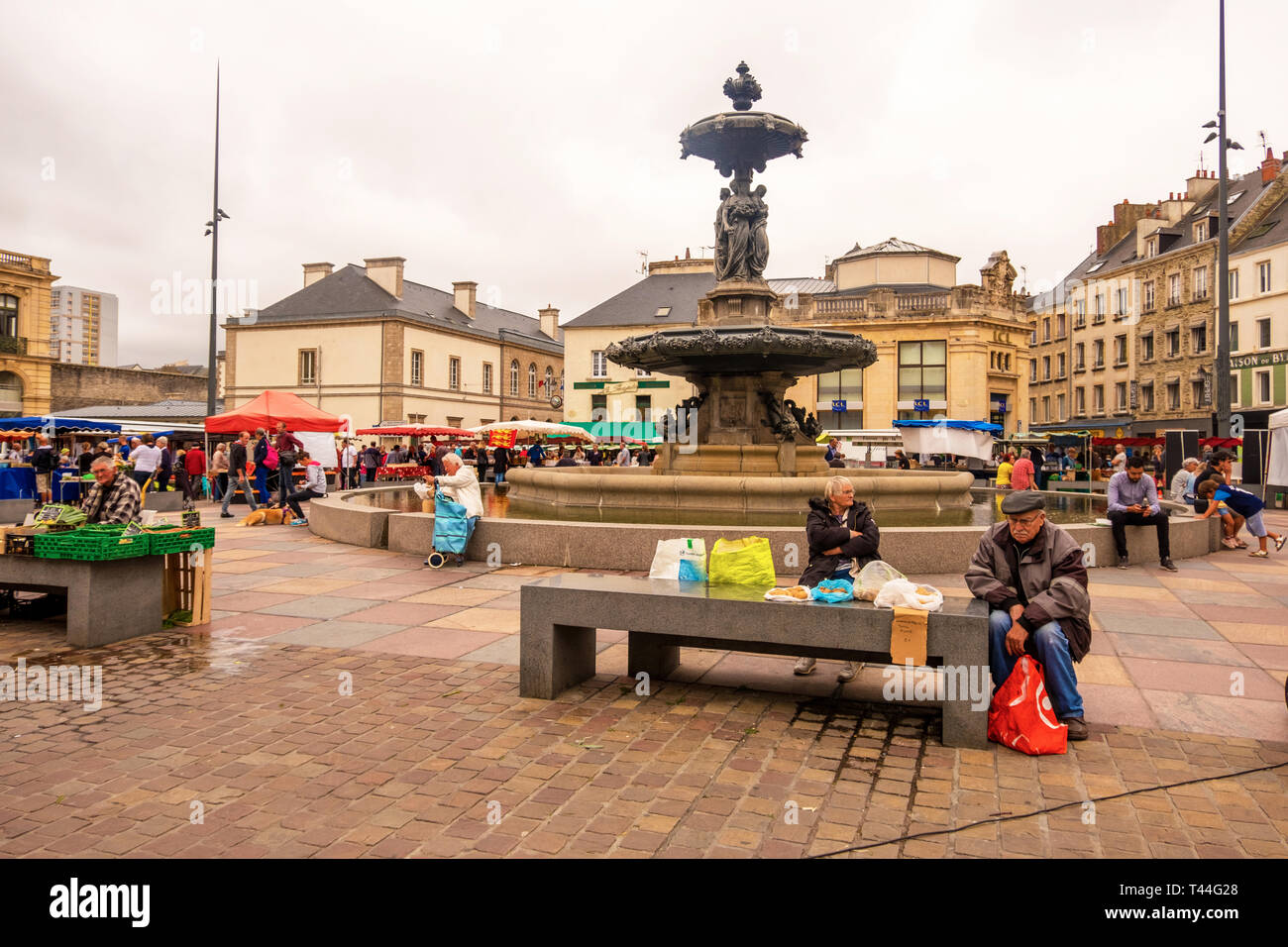 Old french men cafe normandy hi-res stock photography and images - Alamy