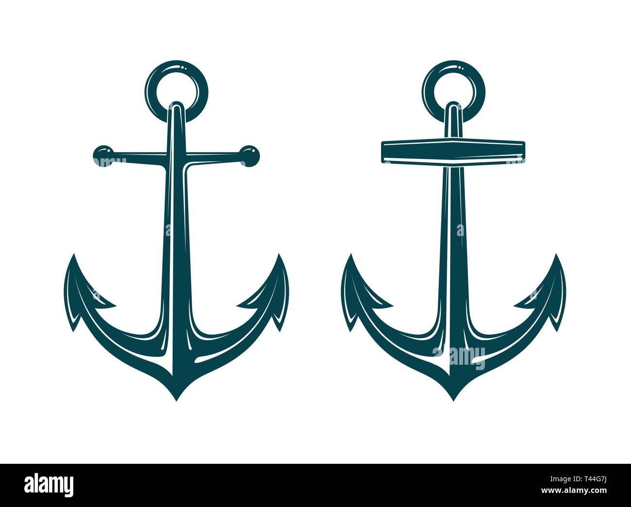 Vector picture of two heavy iron anchors Stock Vector Image & Art - Alamy