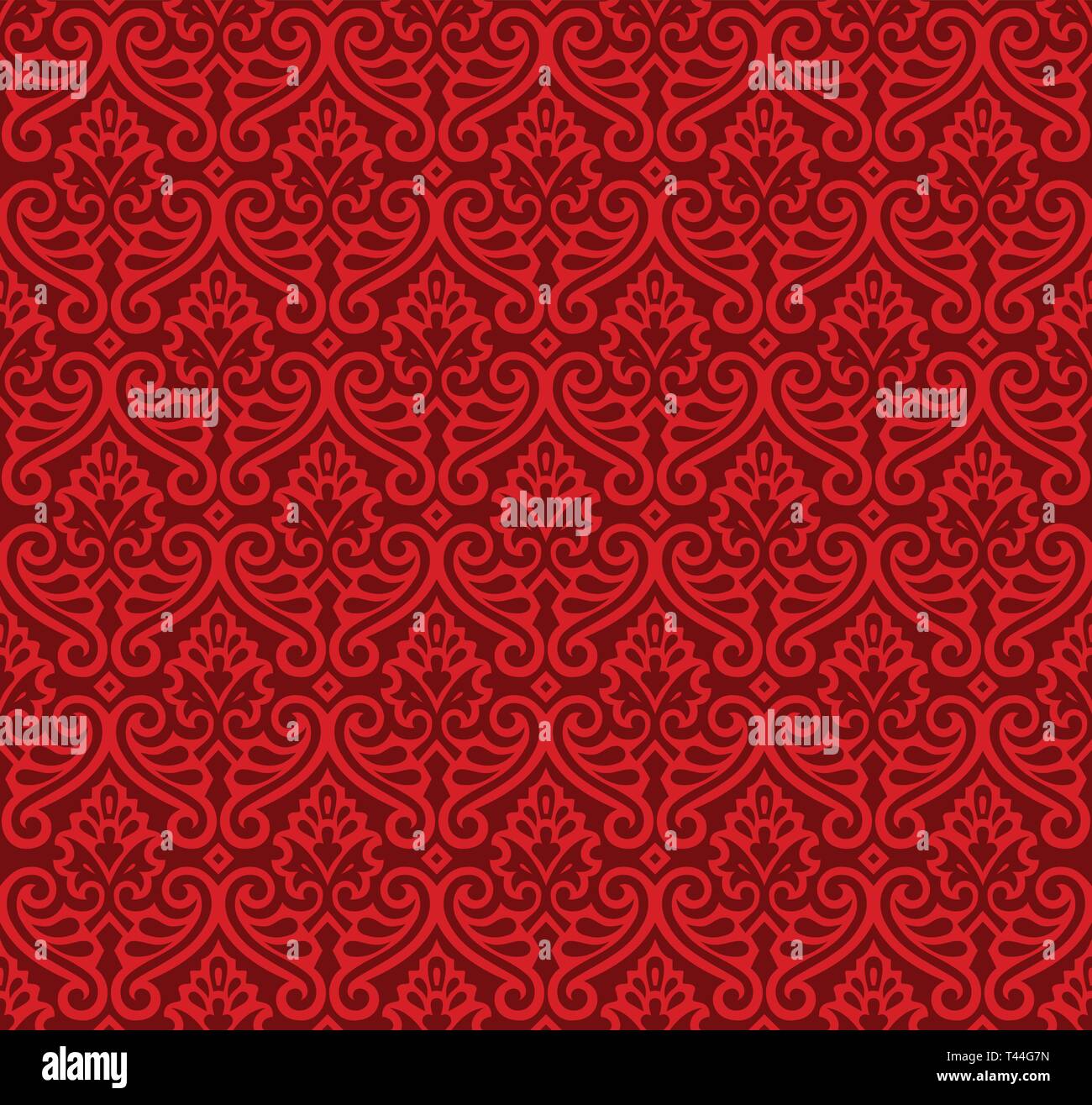 Red color vector ornament in the Renaissance style. Seamless pattern ...
