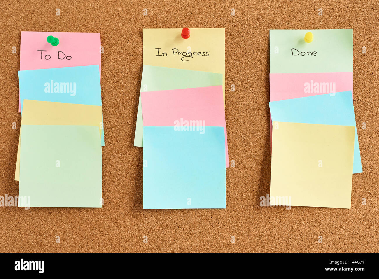 Colorful paper notes with words "To do", "In progress" and "Done ...
