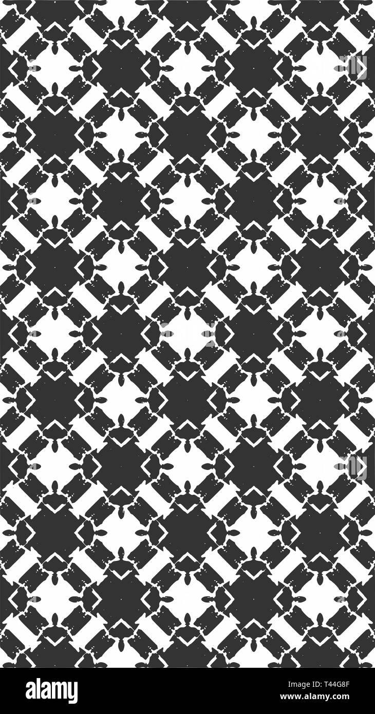 Black and white ornate geometric pattern and abstract background Stock ...