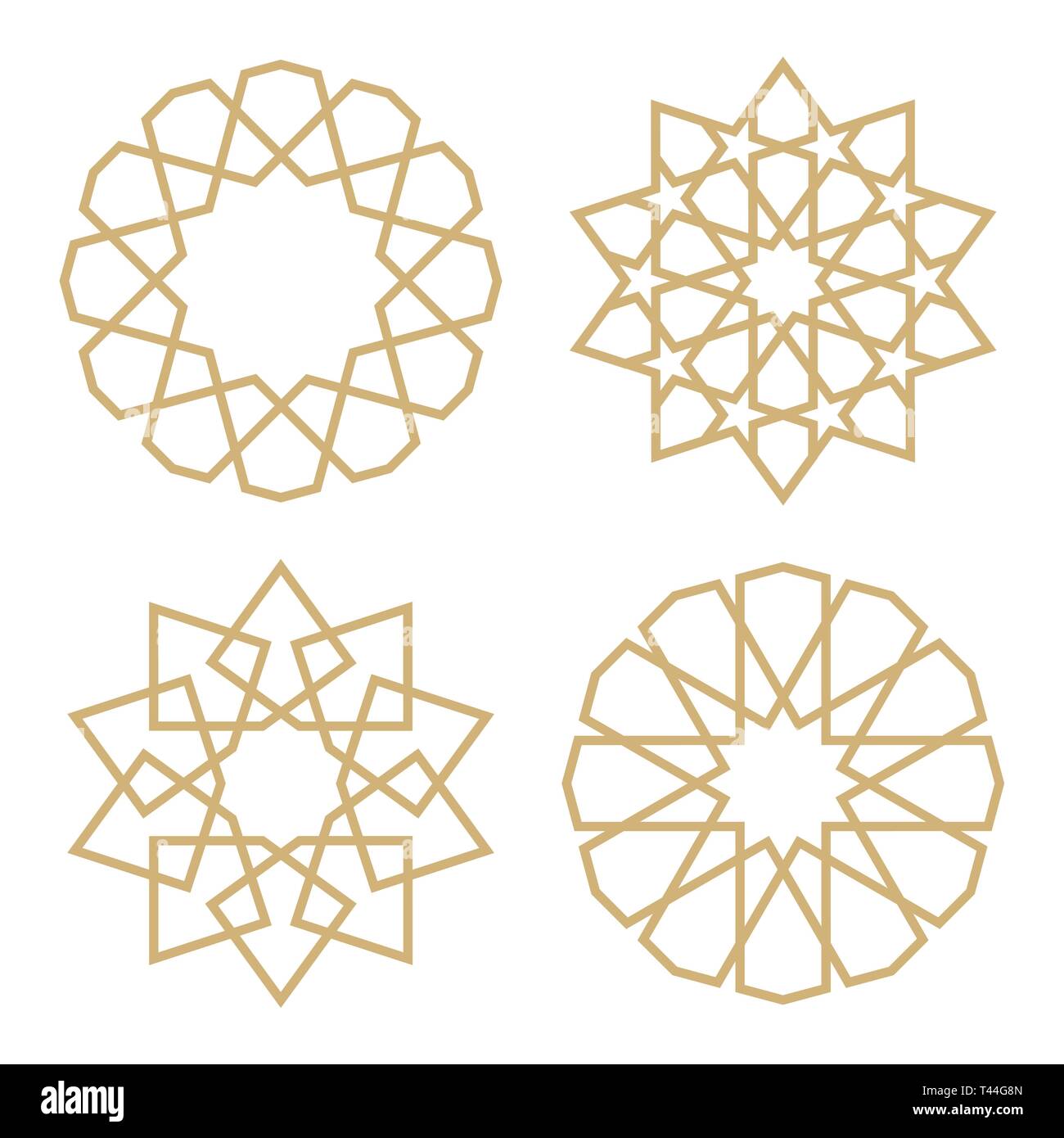A set of stars in the Arab style. Geometric pattern in the form of ...