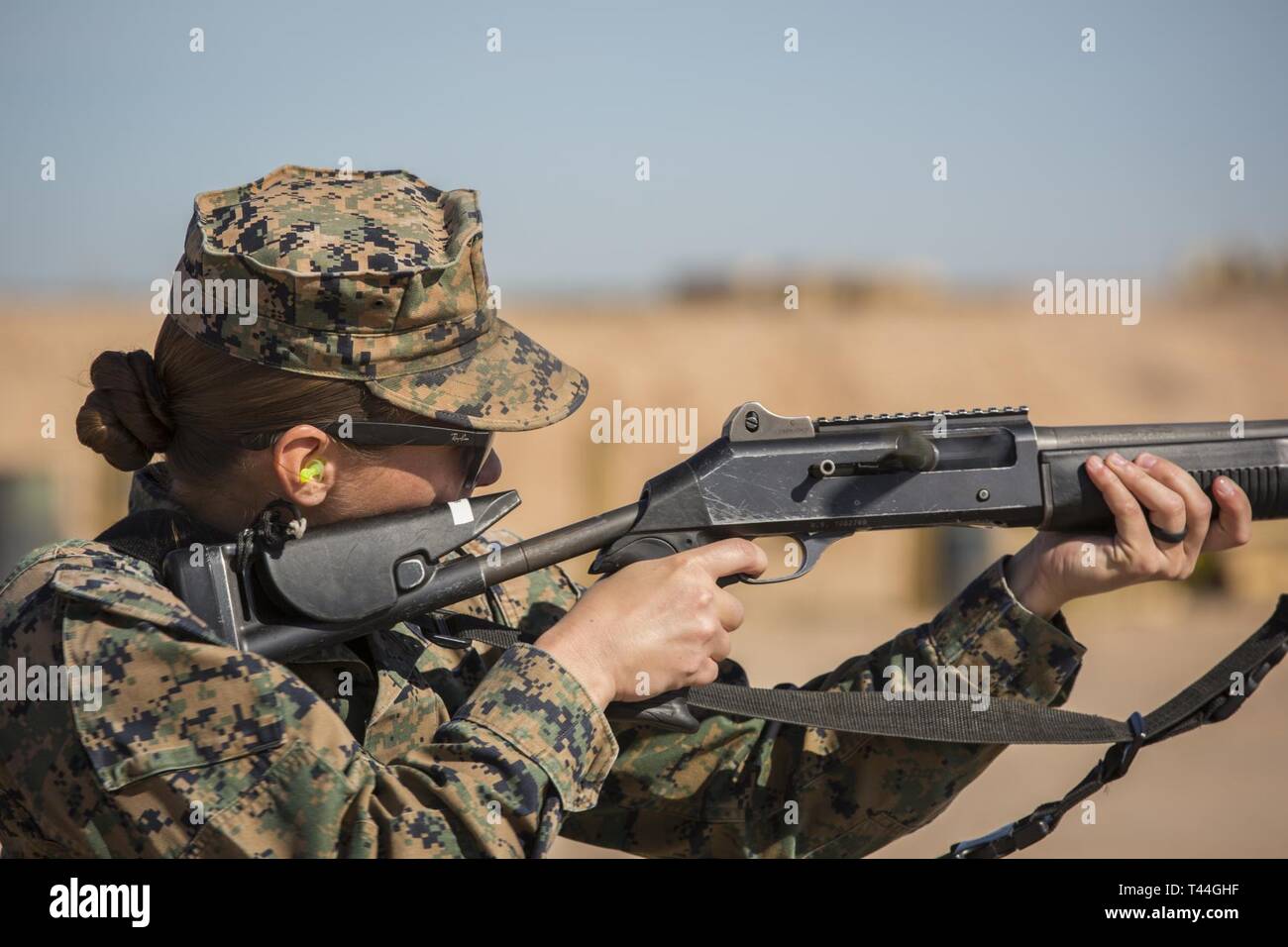 U.S. Marines with the Provost Marshal's Office (PMO), Headquarters and ...