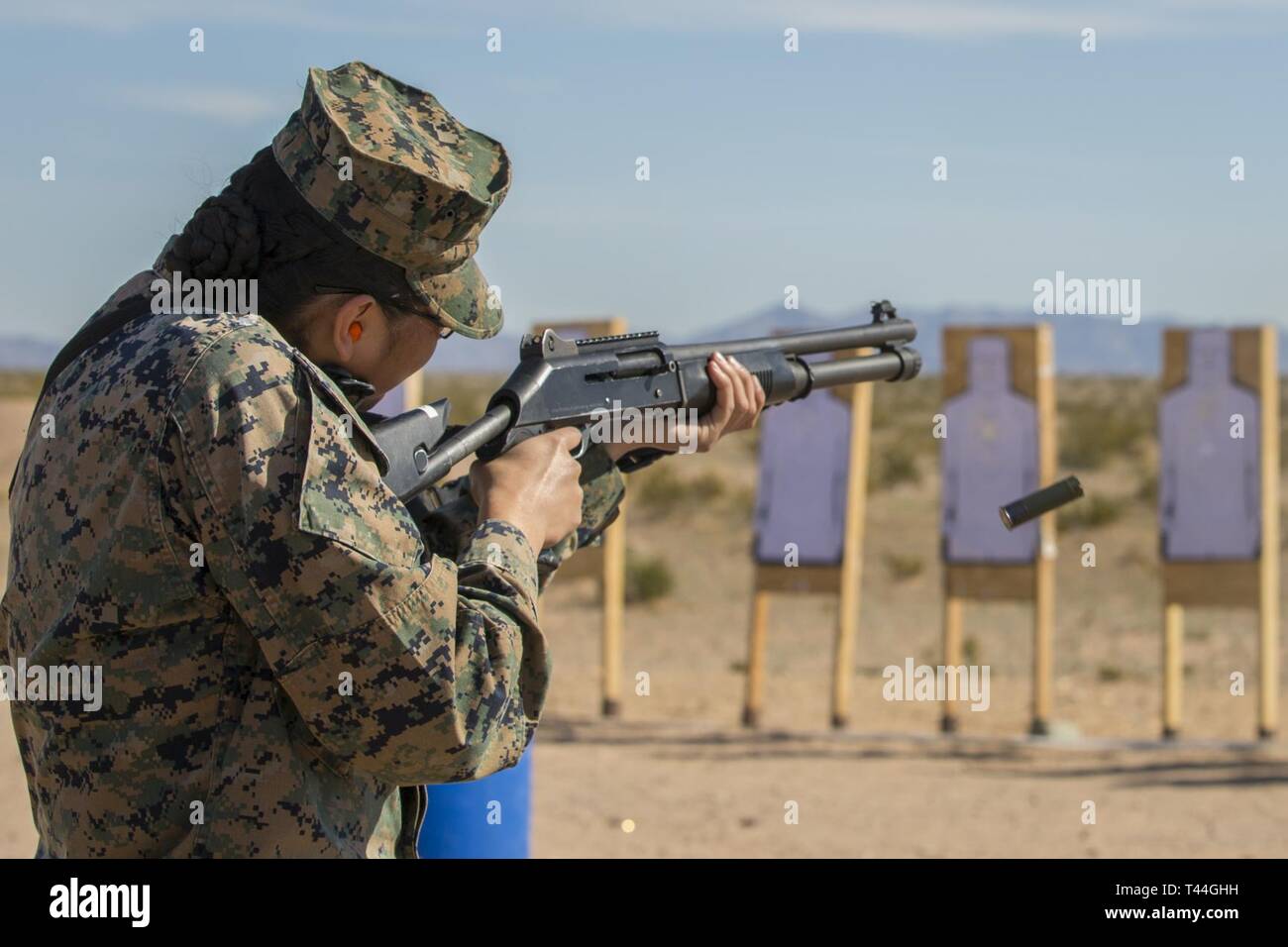 U.S. Marines with the Provost Marshal's Office (PMO), Headquarters and ...