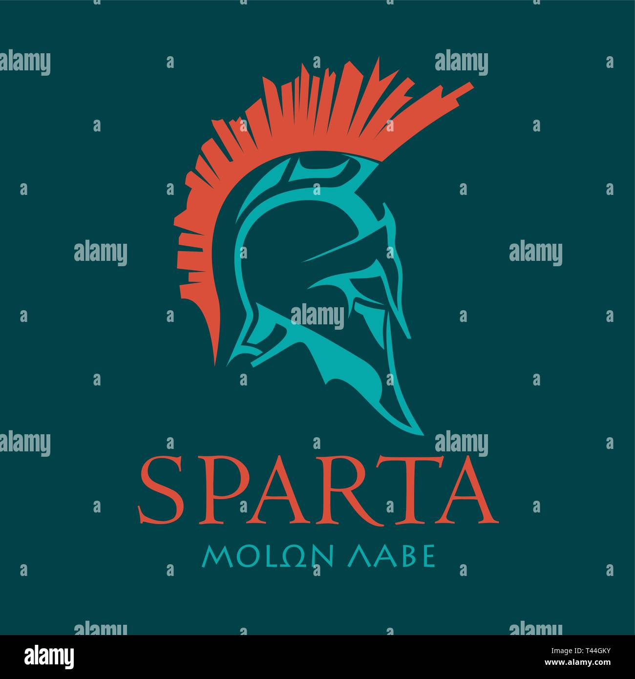 Helmet of the ancient Spartan warrior. Sparta symbol vector image Stock ...