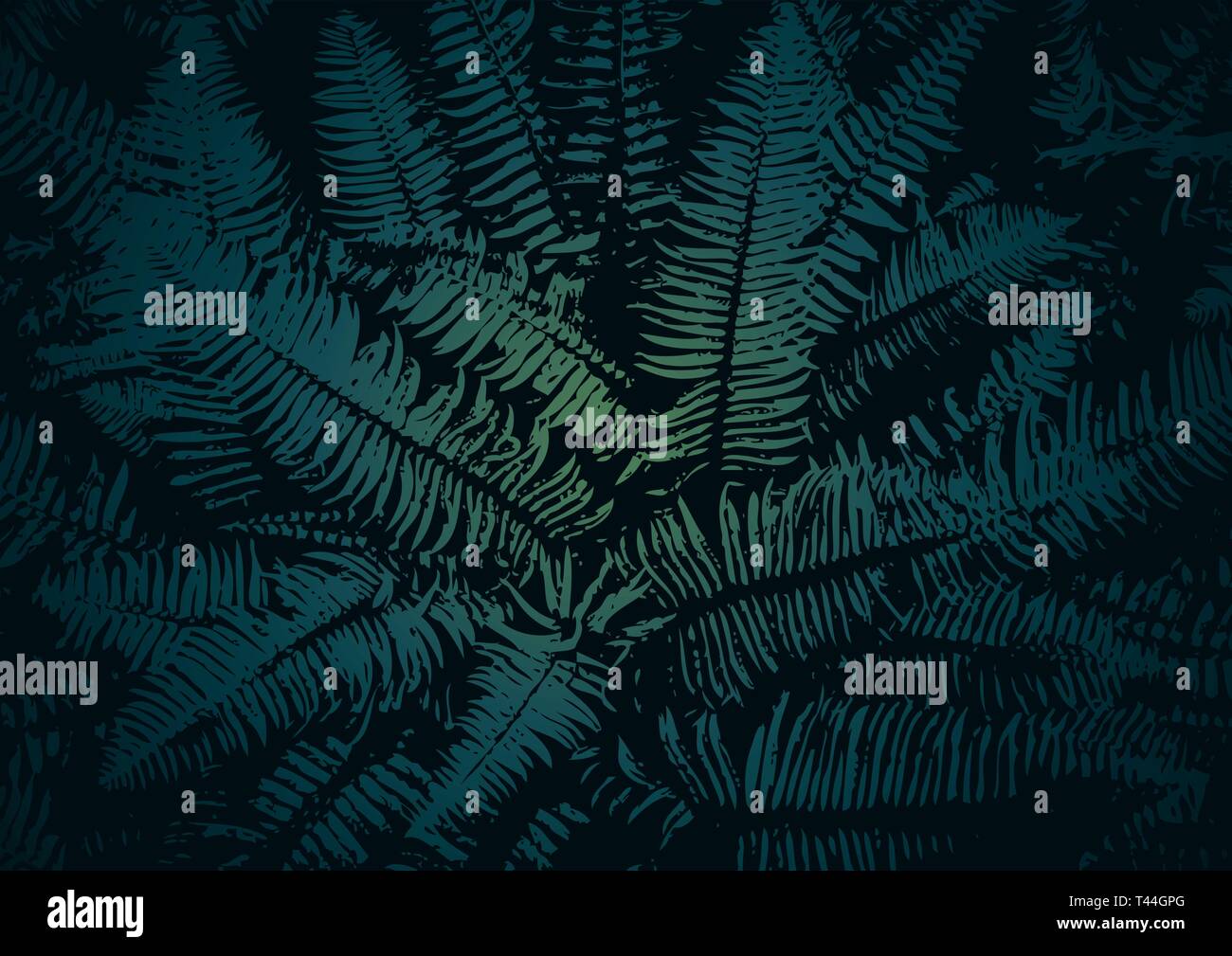 Vector texture of a fern. Abstract dark background with the image of ...