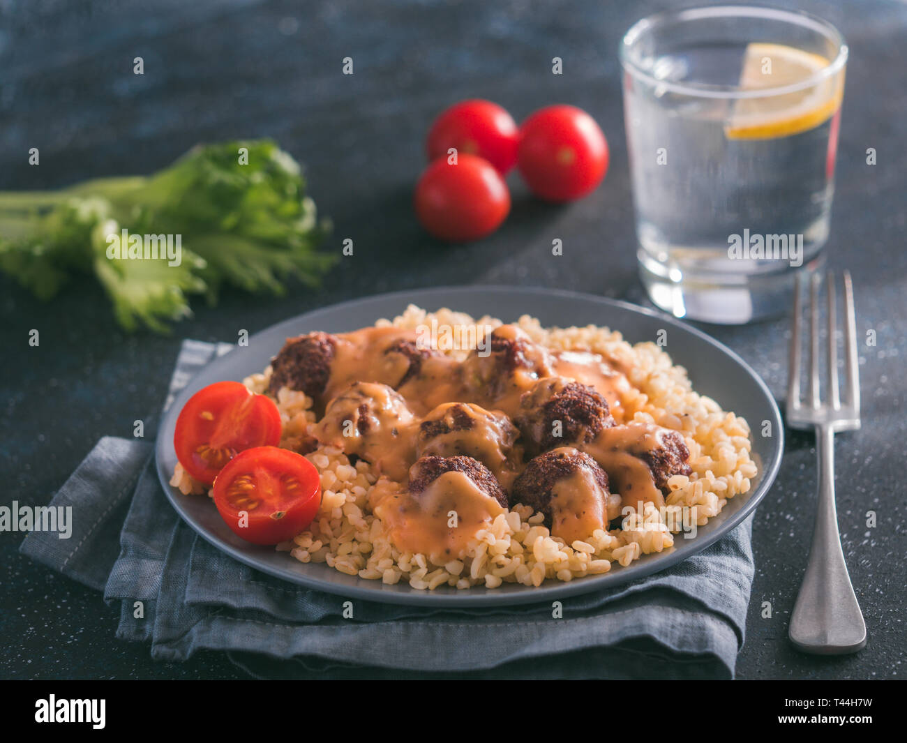 Bulgur dish idea and recipe. Bulgur with homemade roasted beef ...