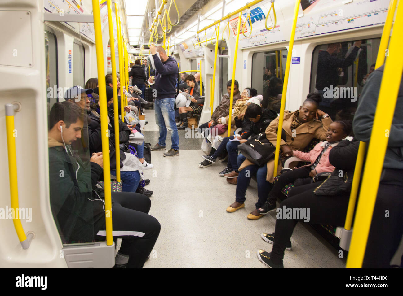 District line underground train , Victoria, London, England, United ...