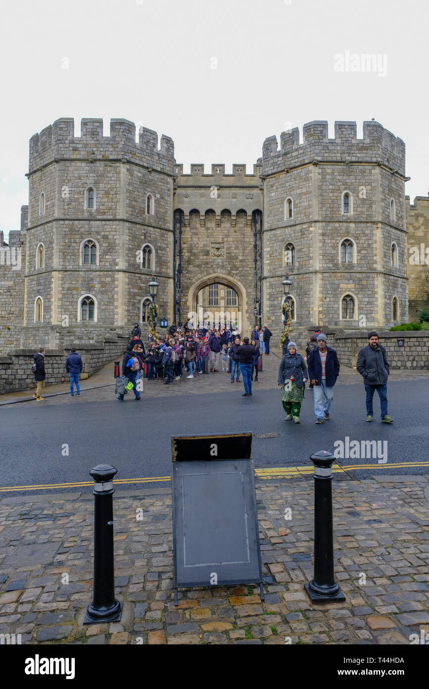 16 December, 2018 Henry VIII gateway entrance to Windsor Castle ...