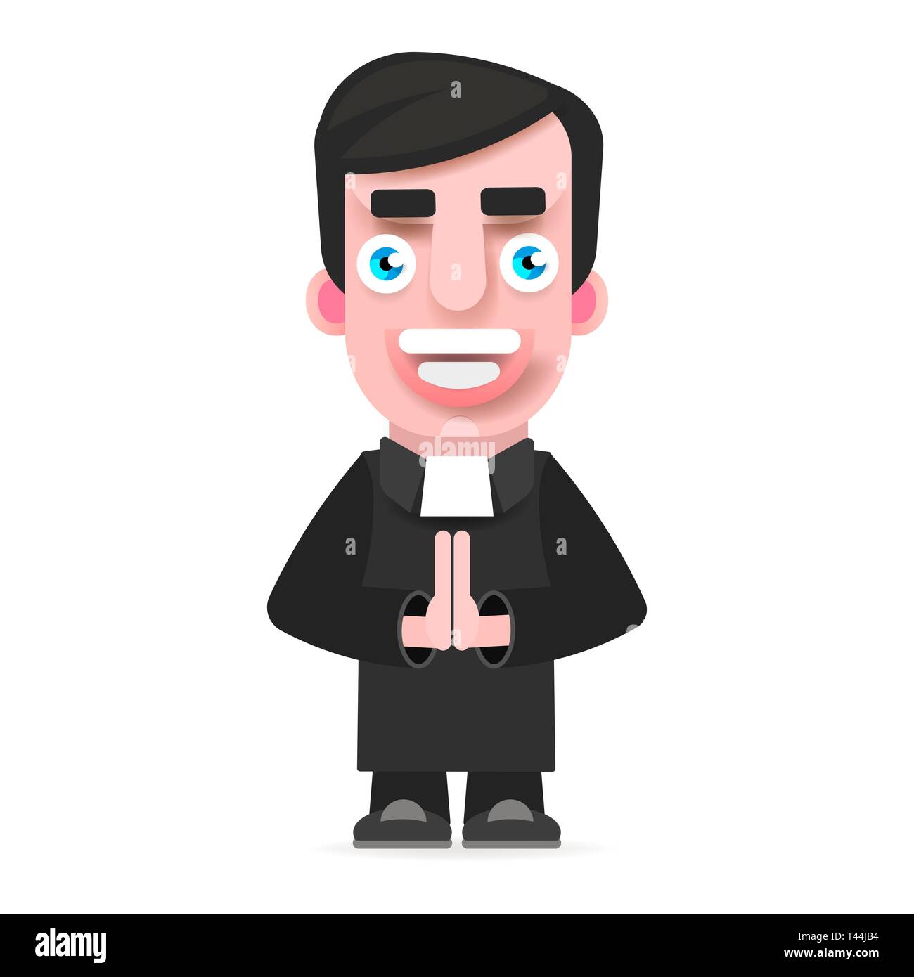 Illustration Of A Priest Icon Flat Design. Cartoon Illustration Of ...