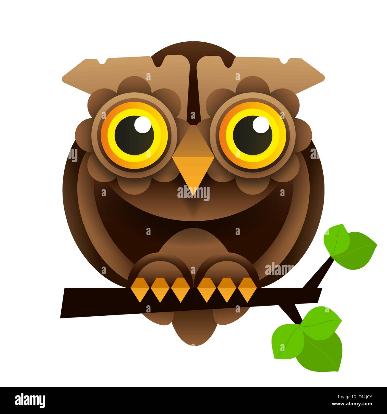 Owl Vector Isolated Icon. Wild Forest Feathered Nocturnal Predatory ...