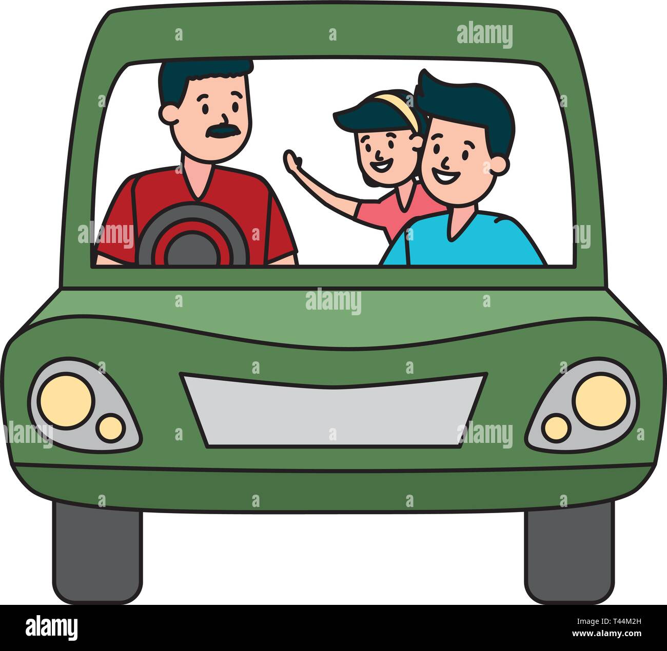 family in the car Stock Vector Image & Art - Alamy