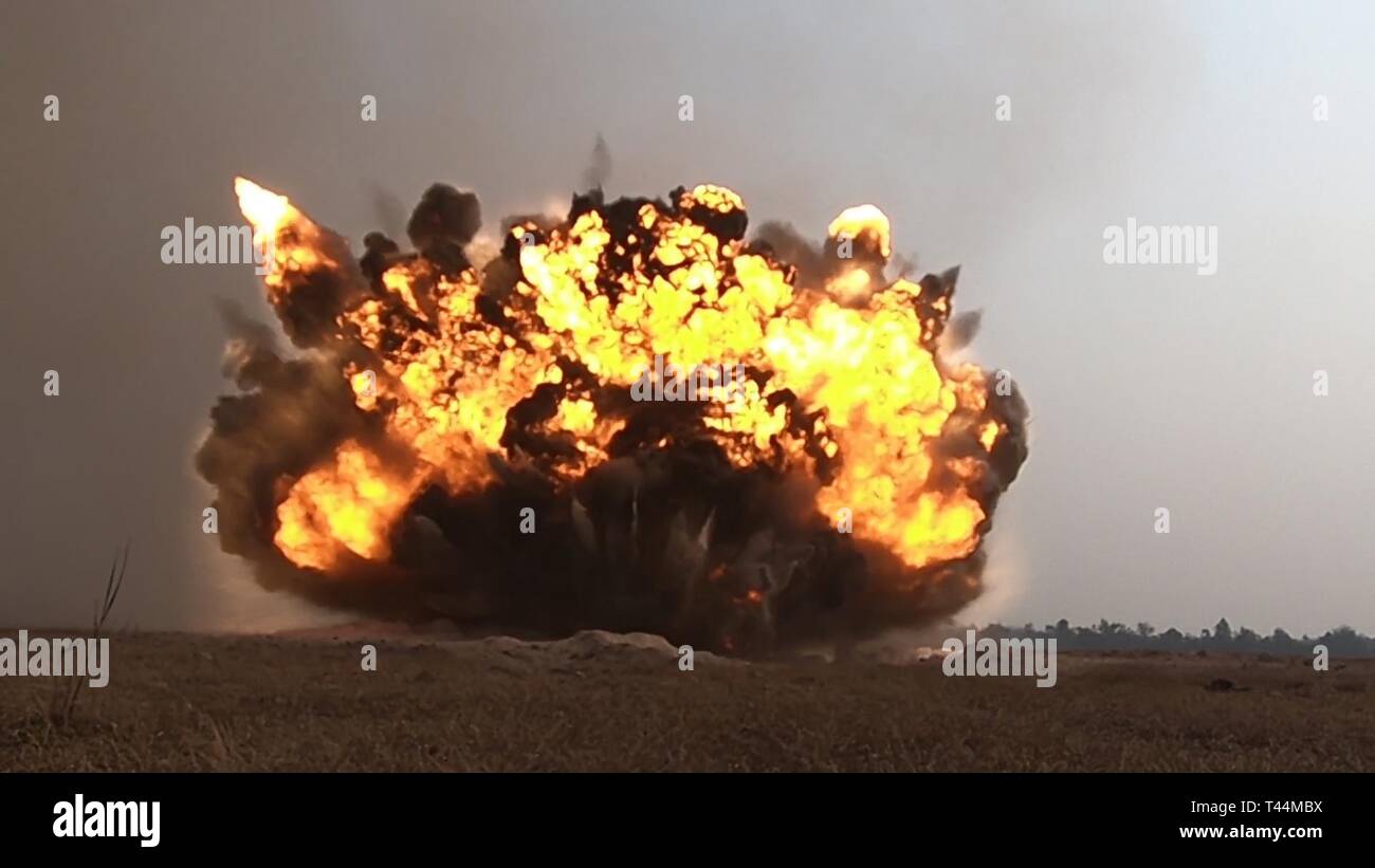 Anti-tank landmines are blown up using C-4 during Cobra Gold 19 Feb. 20 ...