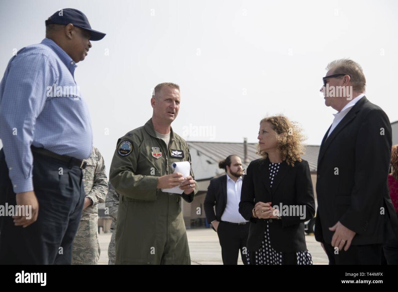 U.S. Air Force Col. Brian Laidlaw, 325th Fighter Wing commander, speaks ...