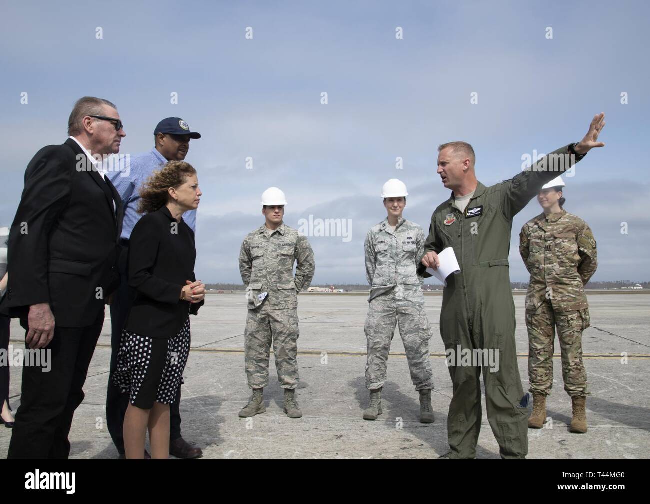 U.S. Air Force Col. Brian Laidlaw, 325th Fighter Wing commander, speaks ...