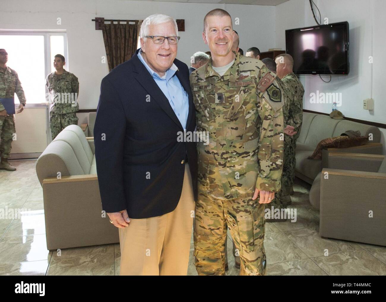 CAMP LEMONNIER, Djibouti – Sen. Michael B. Enzi of Wyoming, poses for a ...