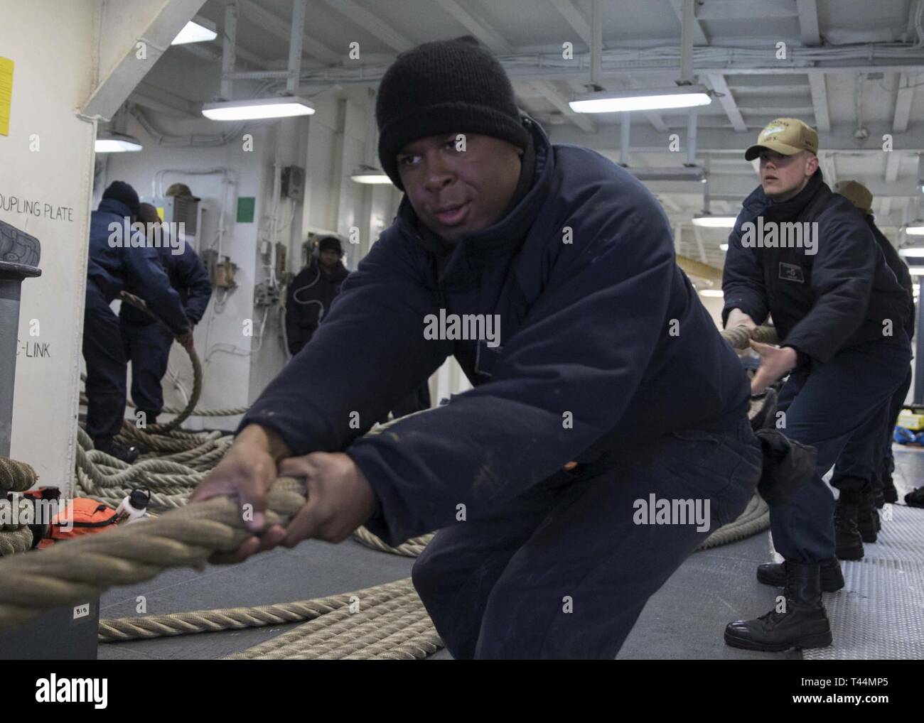 NORFOLK, Va. (Feb. 20, 2019) Seaman Michael Lewis and Seaman Joseph ...