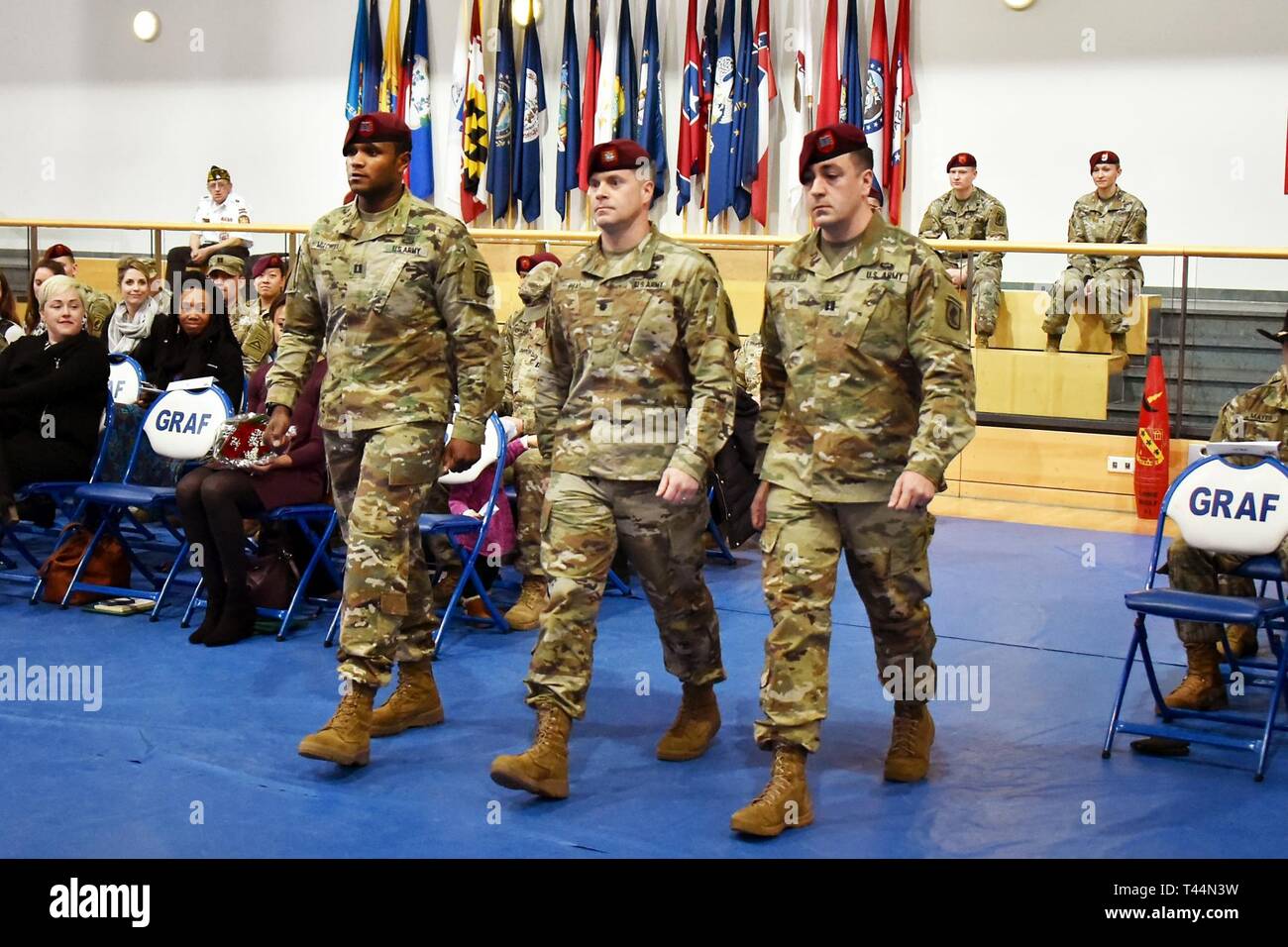 U.S. Army Capt. Charles P. Mitchell, outgoing Battery Commander, left ...