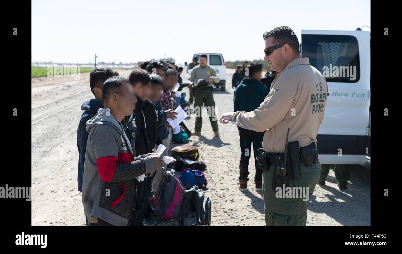 February 20, 2019, a large group of migrants were intercepted by Yuma ...