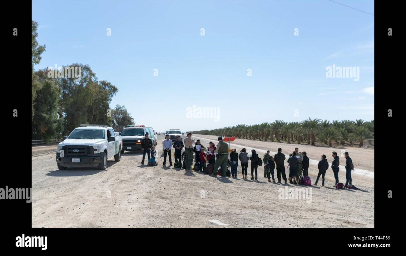 February 20, 2019, a large group of migrants were intercepted by Yuma ...