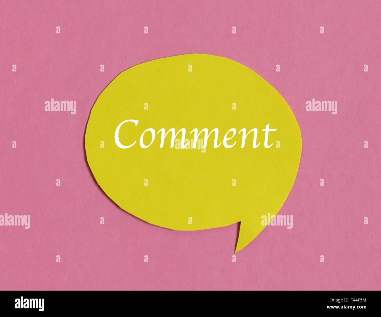 Symbol and concept for talking and message : yellow chat speech icon on ...