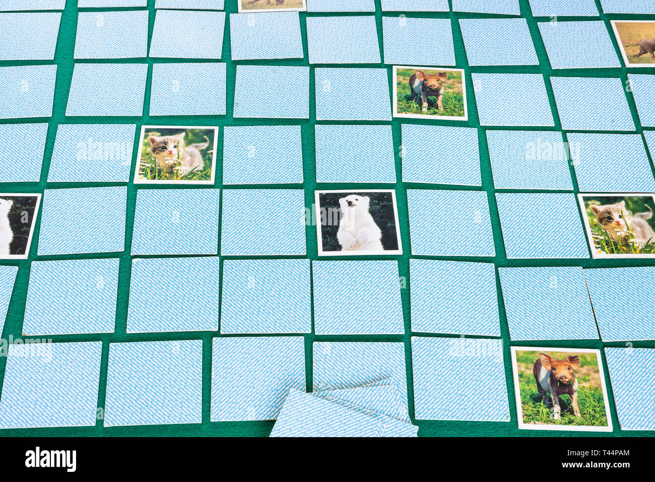 MOSCOW, RUSSIA - APRIL 2, 2019: face down cards of Concentration ...