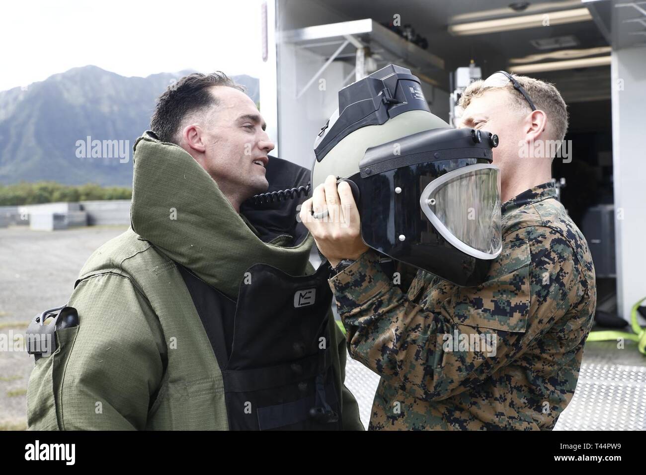 U.S. Marine Corps Staff Sgt. Seth Barnes, an explosive ordnance ...