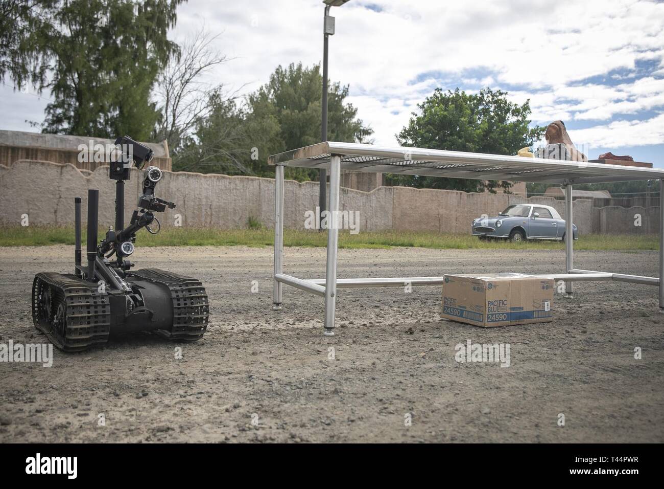 The Talon, an Explosive Ordnance Disposal (EOD) robot, surveys the ...