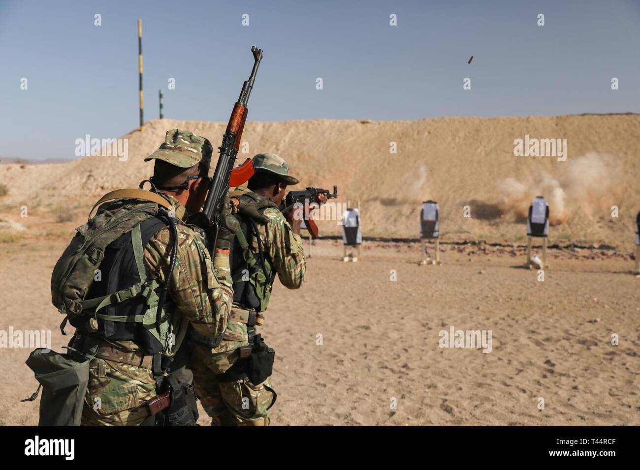 Cabo Verdean soldiers execute a shooting drill during Exercise ...
