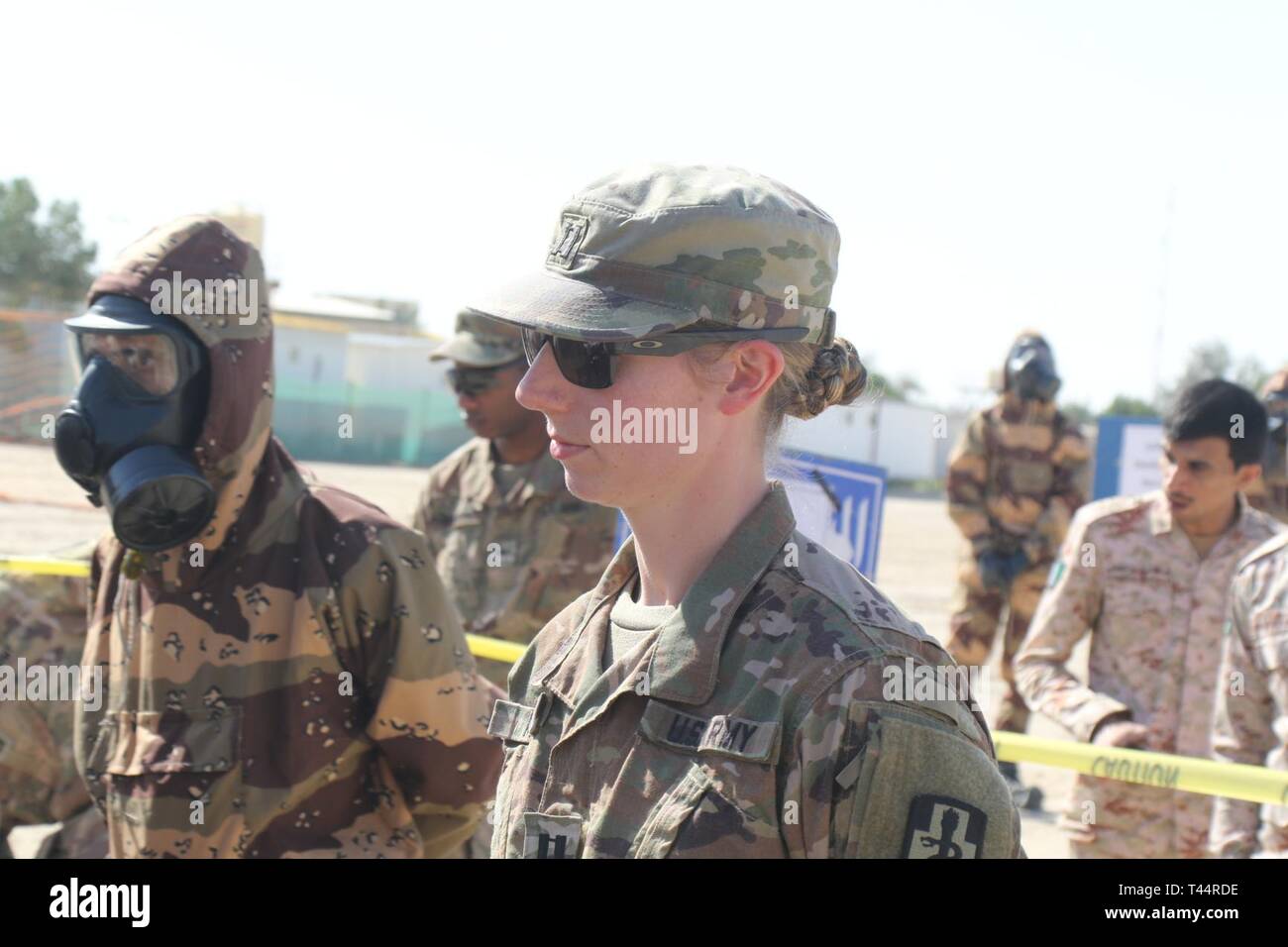U.S. Army Capt. Emma Meier, 452d Combat Support Hospital, observes U.S ...