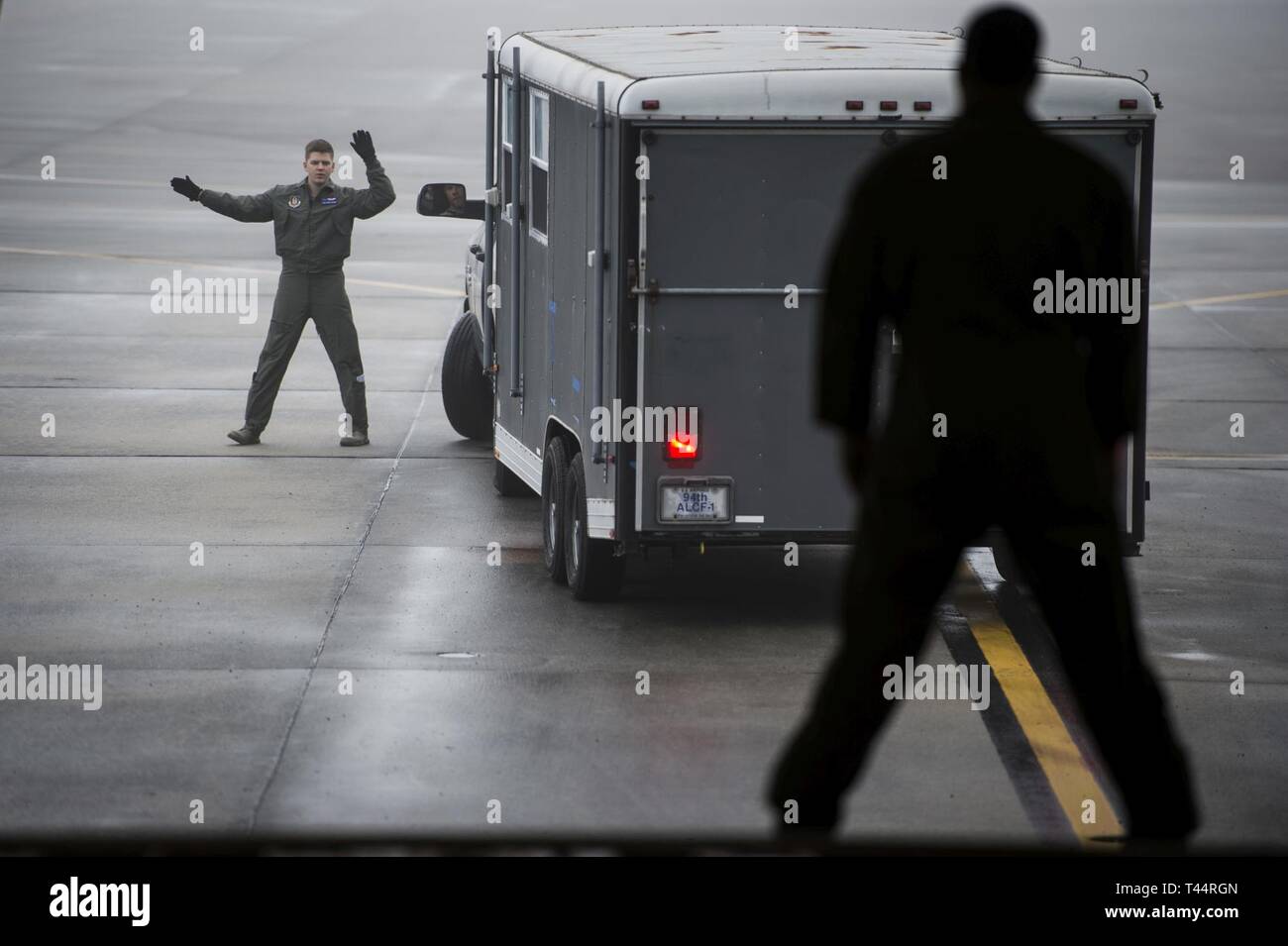 U.S. Air Force Senior Airman Jonah Walker, a loadmaster assigned to the ...