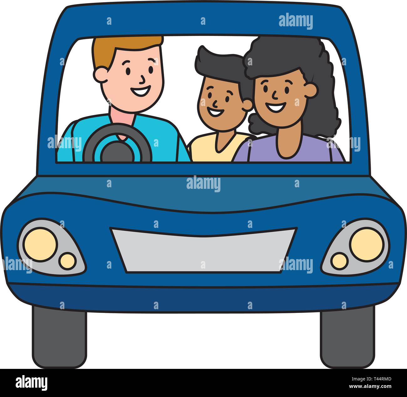 family in the car Stock Vector Image & Art - Alamy