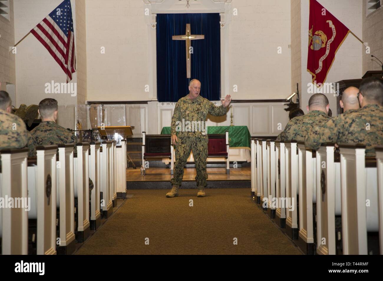 Rear Adm. Brent Scott, Navy chief of chaplains, addresses chaplains and ...