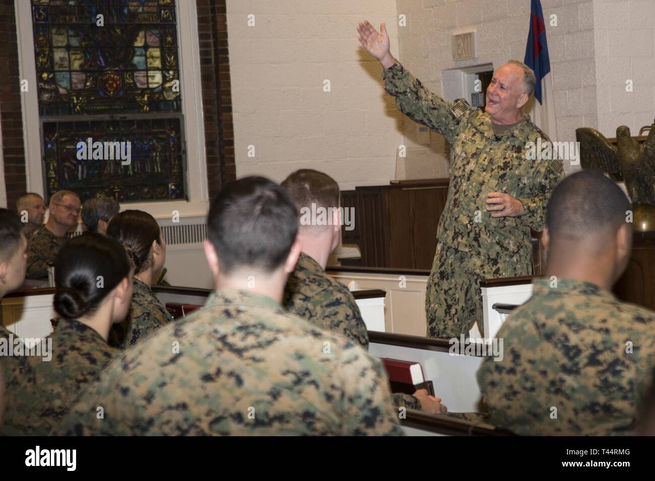Rear Adm. Brent Scott, Navy chief of chaplains, addresses chaplains and ...
