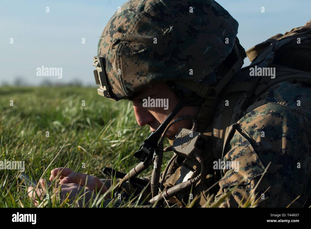 A U.S. Marine with Marine Rotational Force-Europe 19.1, Marine Forces ...