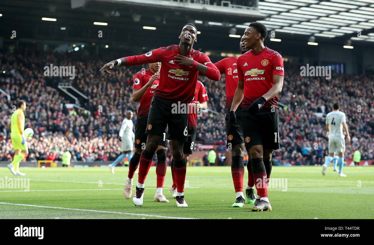 Manchester United's Paul Pogba celebrates scoring his side's first goal ...