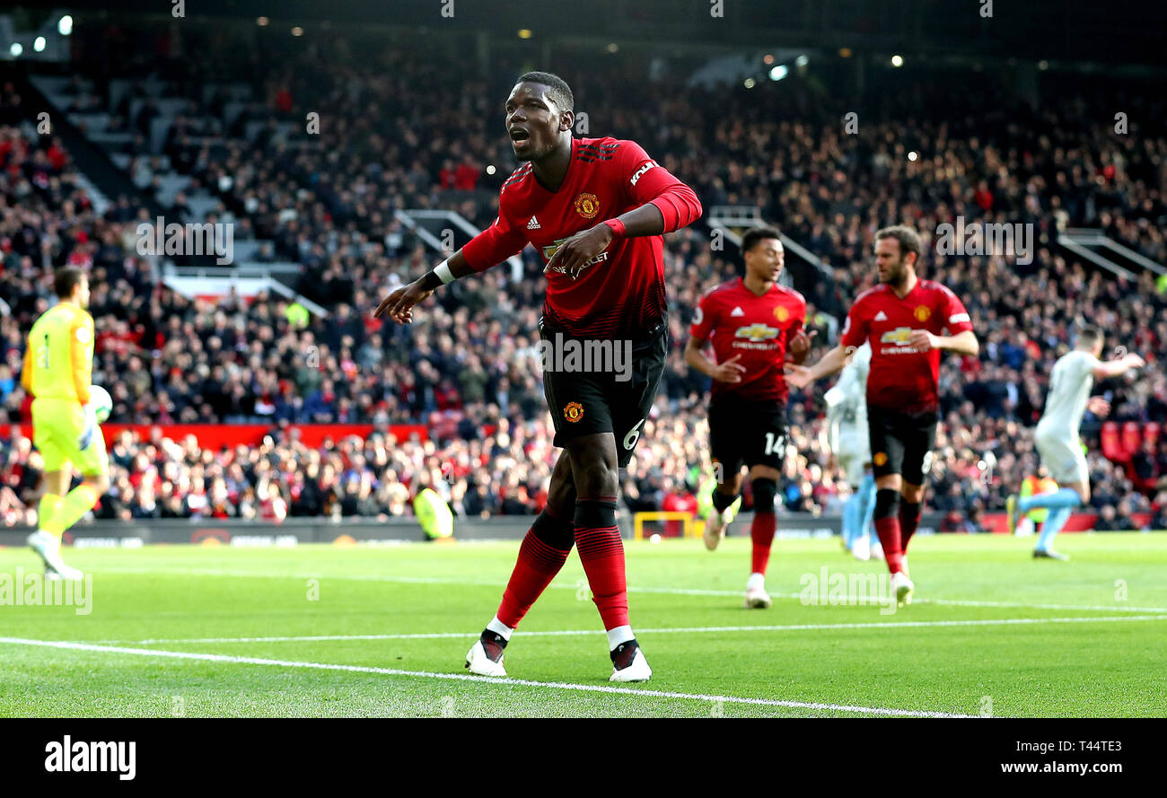 Manchester United's Paul Pogba celebrates scoring his side's first goal ...