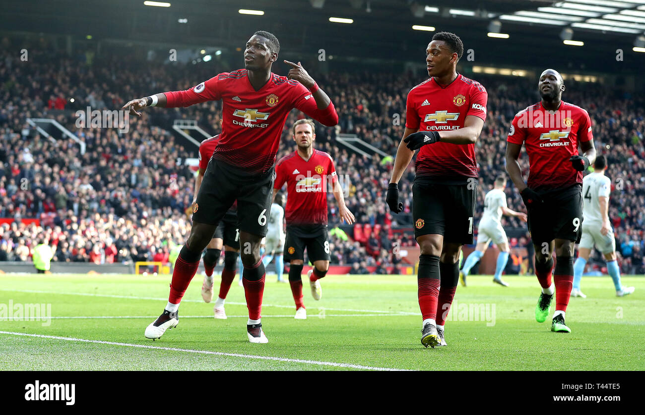 Manchester United's Paul Pogba celebrates scoring his side's first goal ...