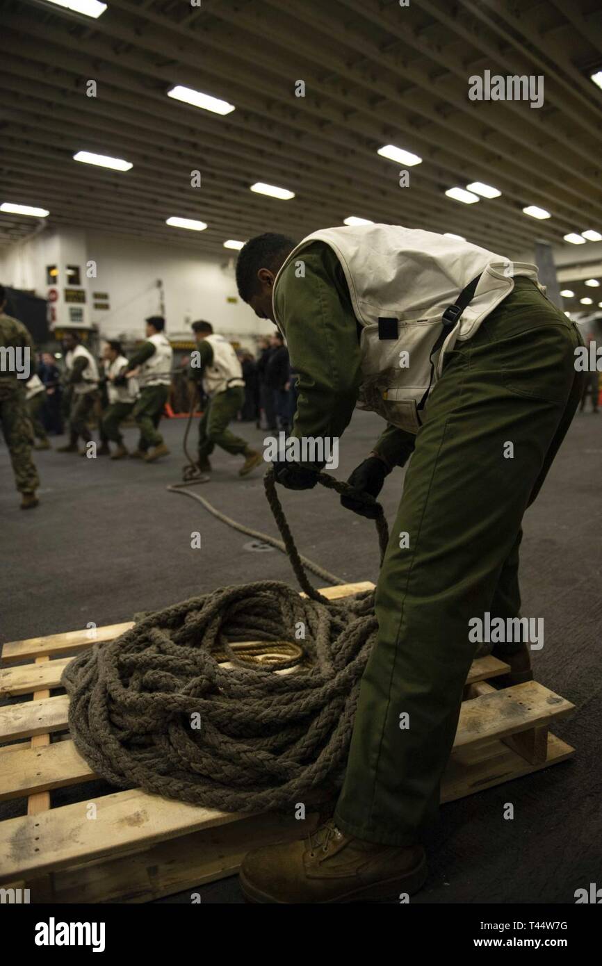 OCEAN (Feb. 22, 2019) Lance Cpl. Jimmie Vaughan, an Antioch, Calif ...