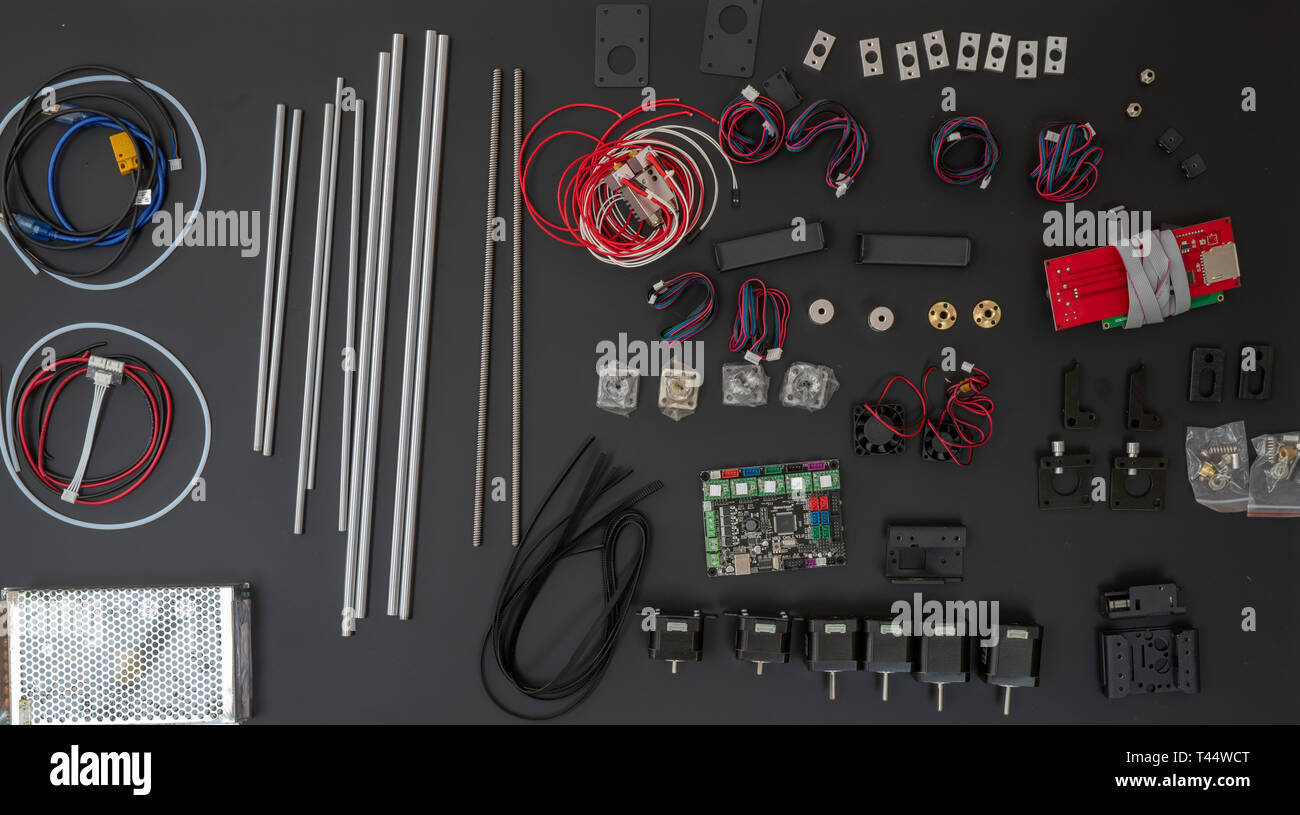 mechanical and electronic parts Stock Photo - Alamy