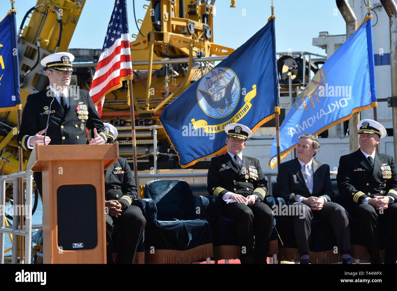 DIEGO (Feb. 22, 2019) -Cmdr. Joshua Powers, commanding officer of ...