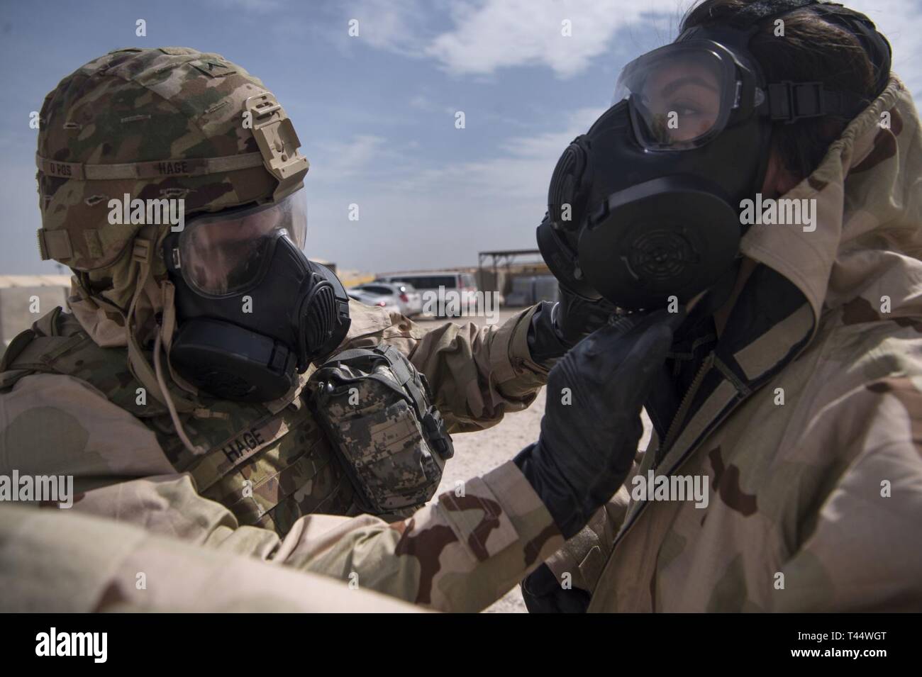 U.S. Army Pvt. Mason Hage (left), 1st Battalion, 43rd Air Defense ...