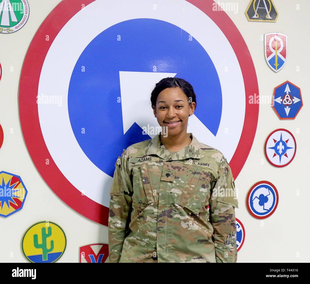 Spc. Kayla Adams, 184th Sustainment Command, after her promotion ...